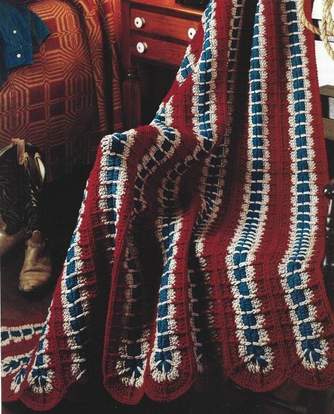 Mile a Minute Afghan Crochet Pattern PDF Instant Digital Download ...