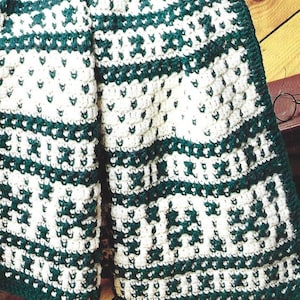Vintage Crochet Nordic Christmas Pattern Snowflake Afghan PDF Instant ...