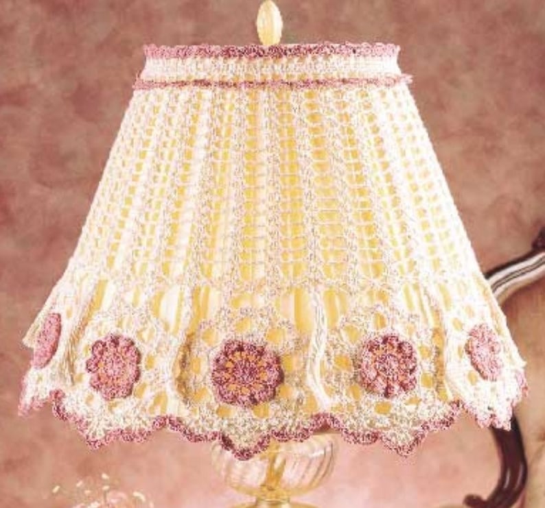 Vintage Crochet Pattern Elegant Lamp Shade Cover PDF Instant Digital ...