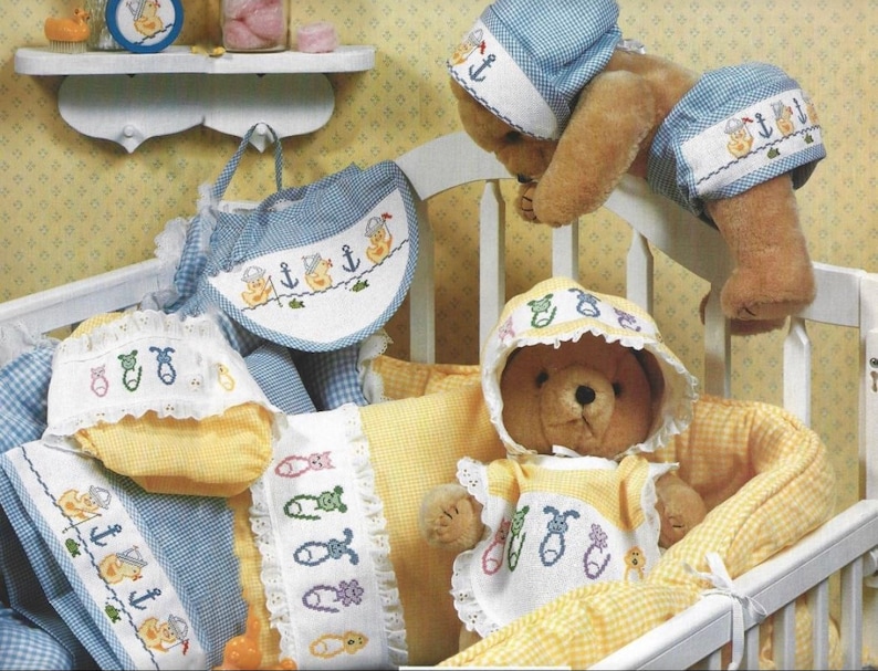 Vintage Cross Stitch Pattern Baby Border Designs Leaflet PDF - Etsy