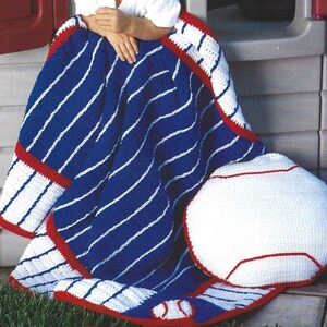 Crochet Kids Blanket Pattern Baseball Afghan and Matching Pillow PDF ...
