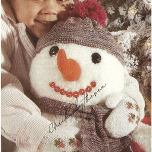 Vintage Sewing Pattern Plush 19" Frosty Snowman Soft Fleece Fabric Toy ...