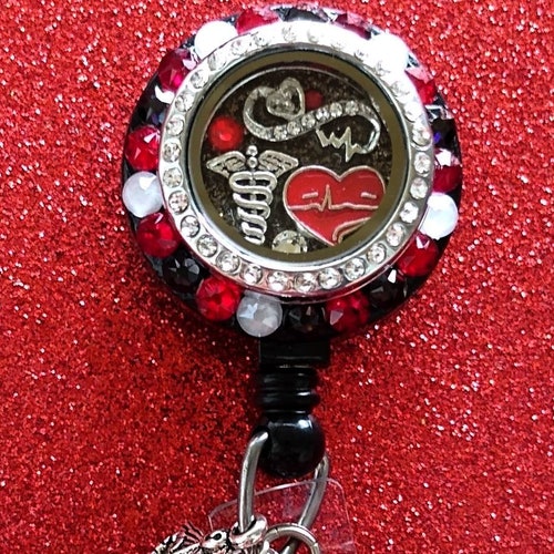 Nurse Floating Locket Badge Reel - Etsy