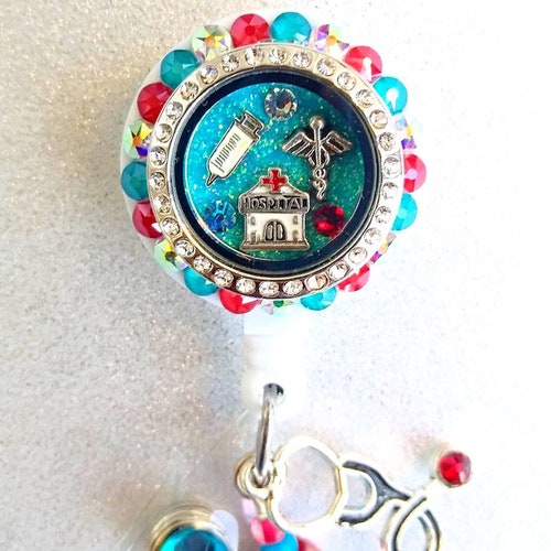 Nurse Floating Locket Badge Reel - Etsy