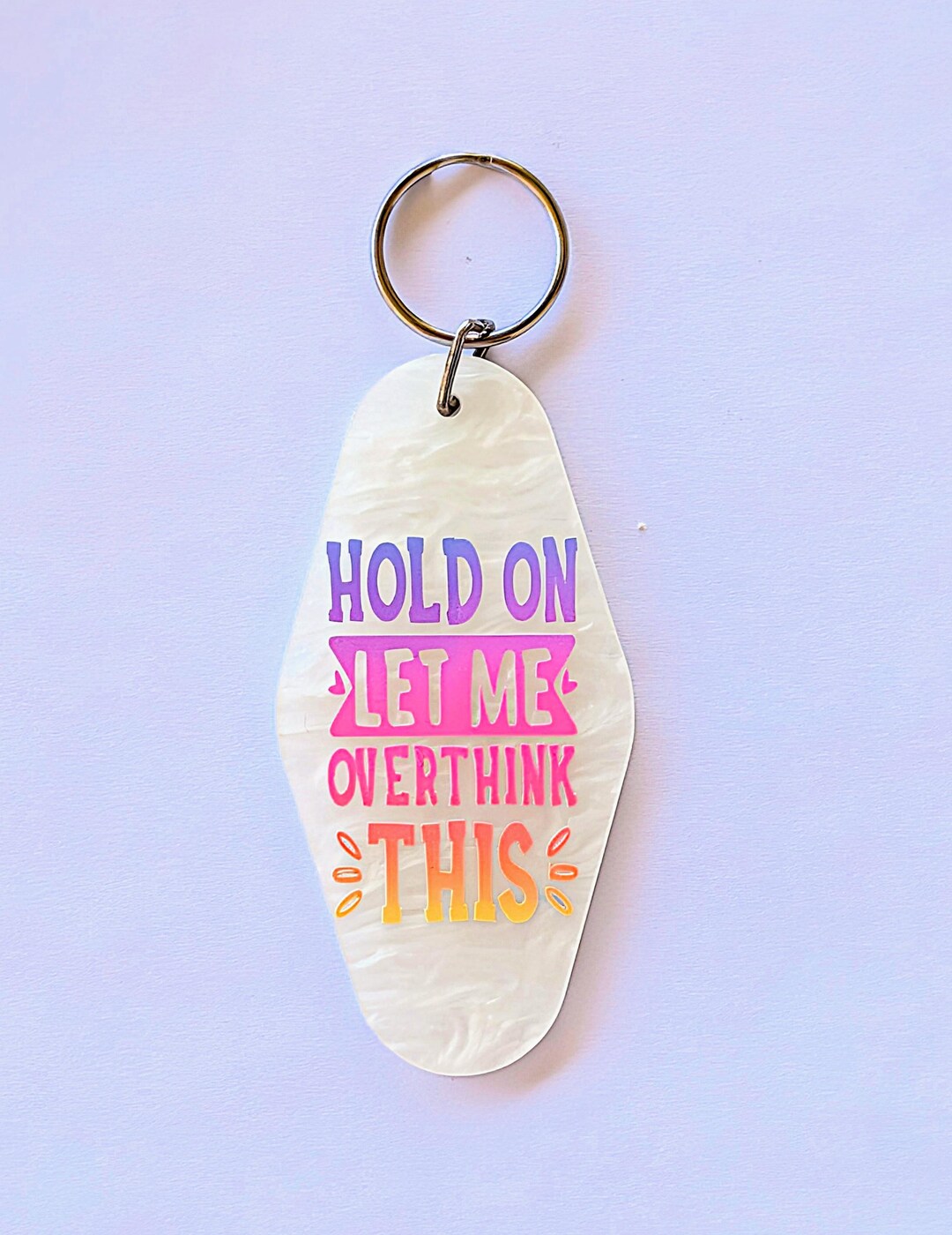 Neon Color/white Pearl Overthinker Motel Style Keychain - Etsy