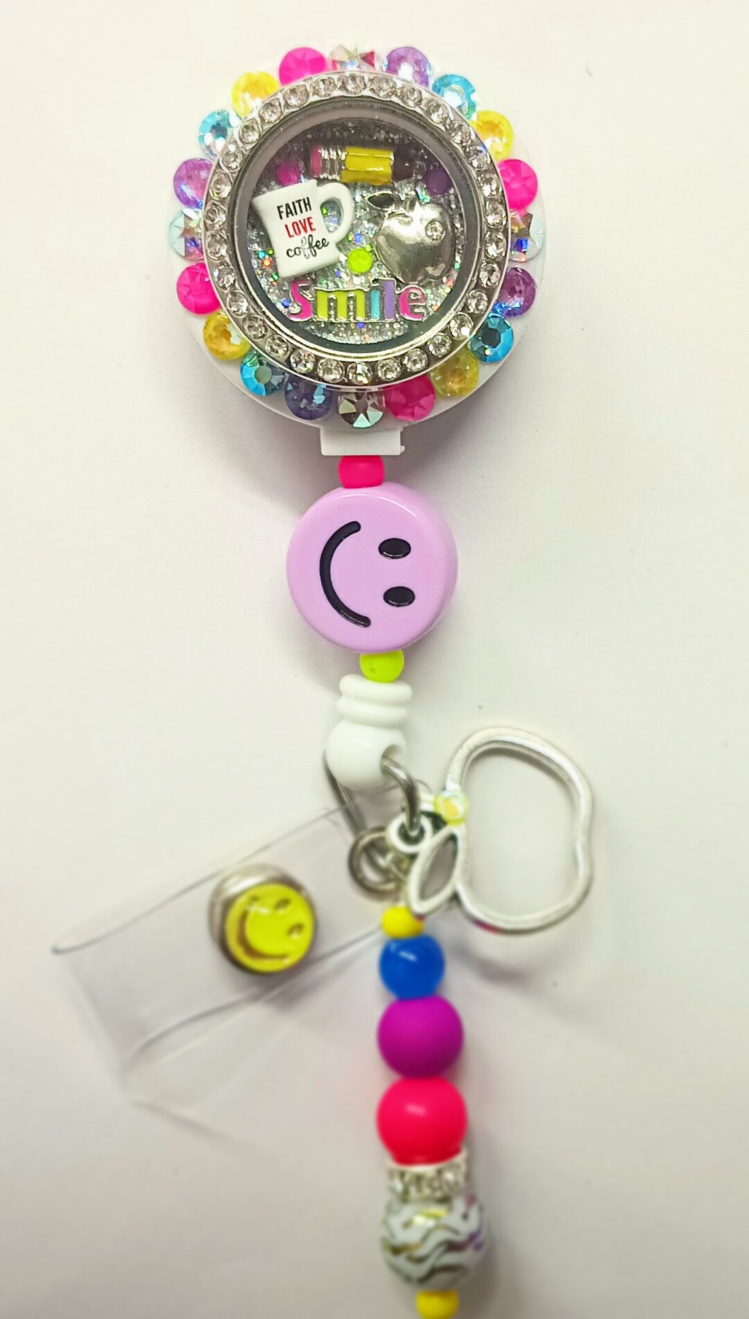 Colorful Teacher Beaded ID Badge Reel/holder - Etsy