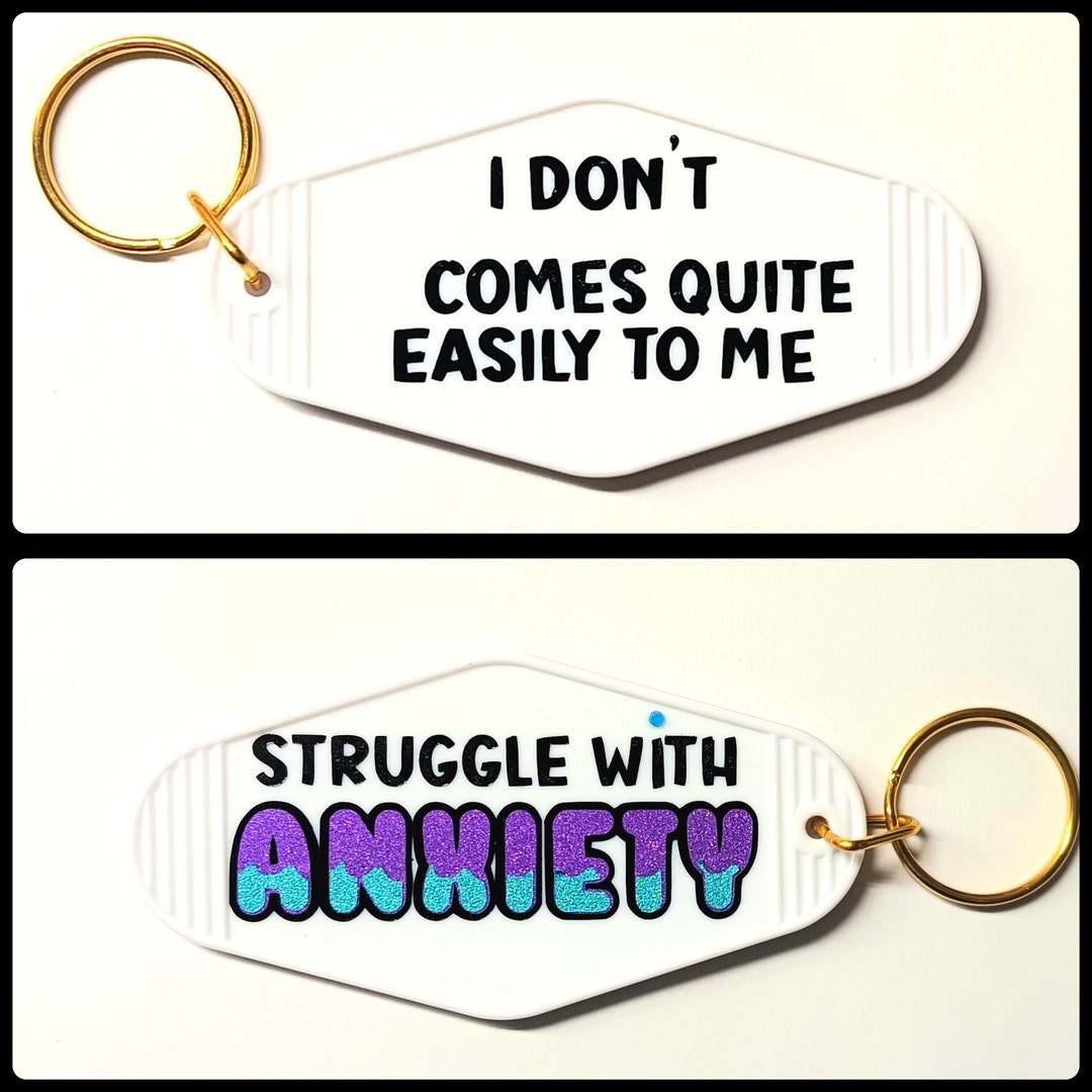 Anxiety Keychain: White, Purple, and Blue Color Scheme - Etsy