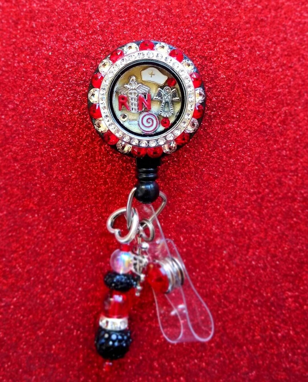 RN Medical Floating Charm Locket ID Badge Holder - Etsy