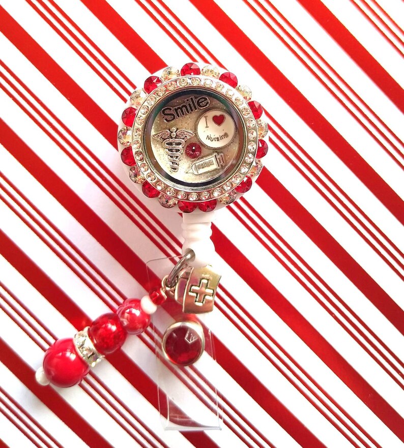 Nurse Floating Locket Badge Reel - Etsy