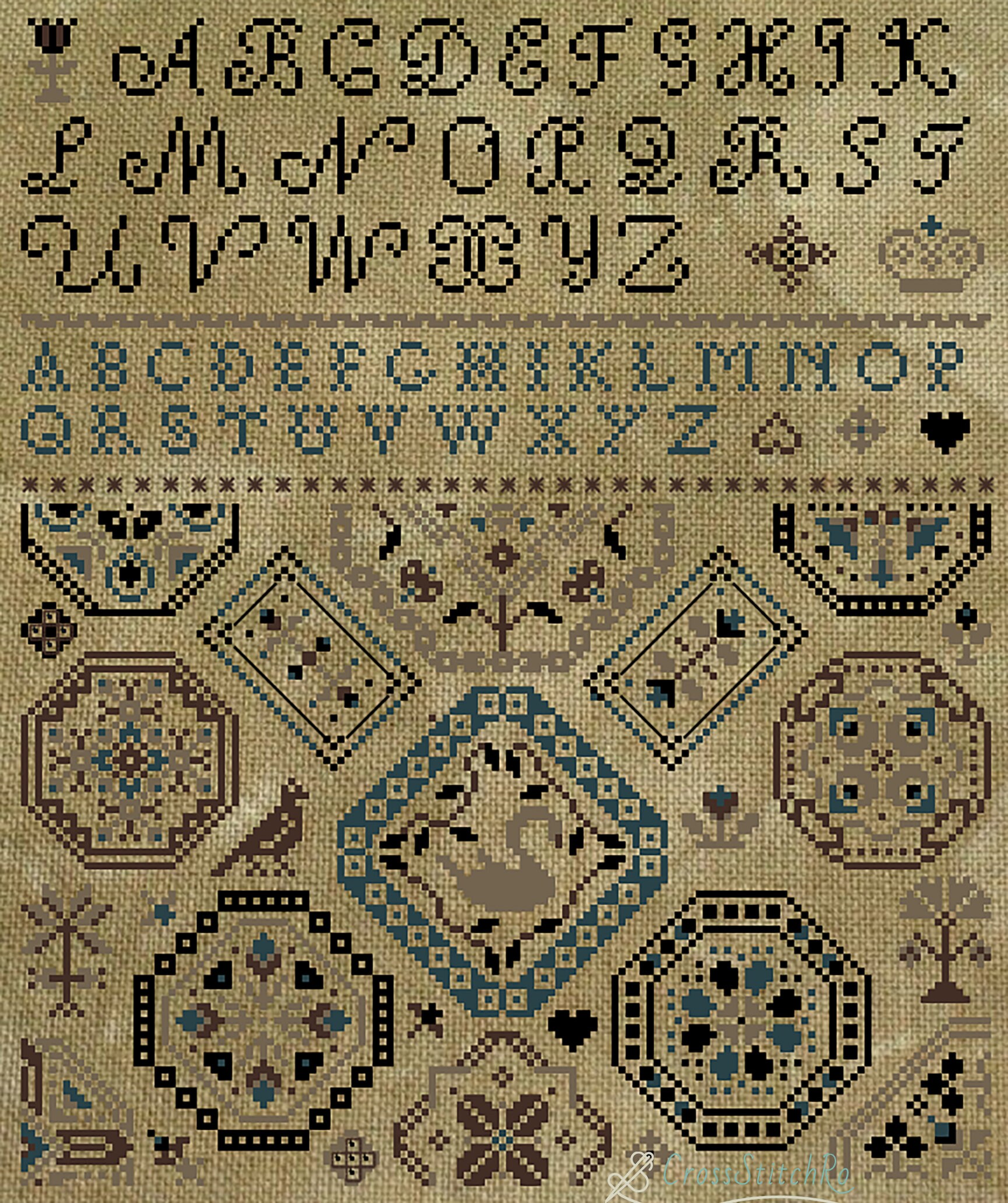 Quaker Sampler Alphabet Quaker Cross Stitch Pattern | Etsy