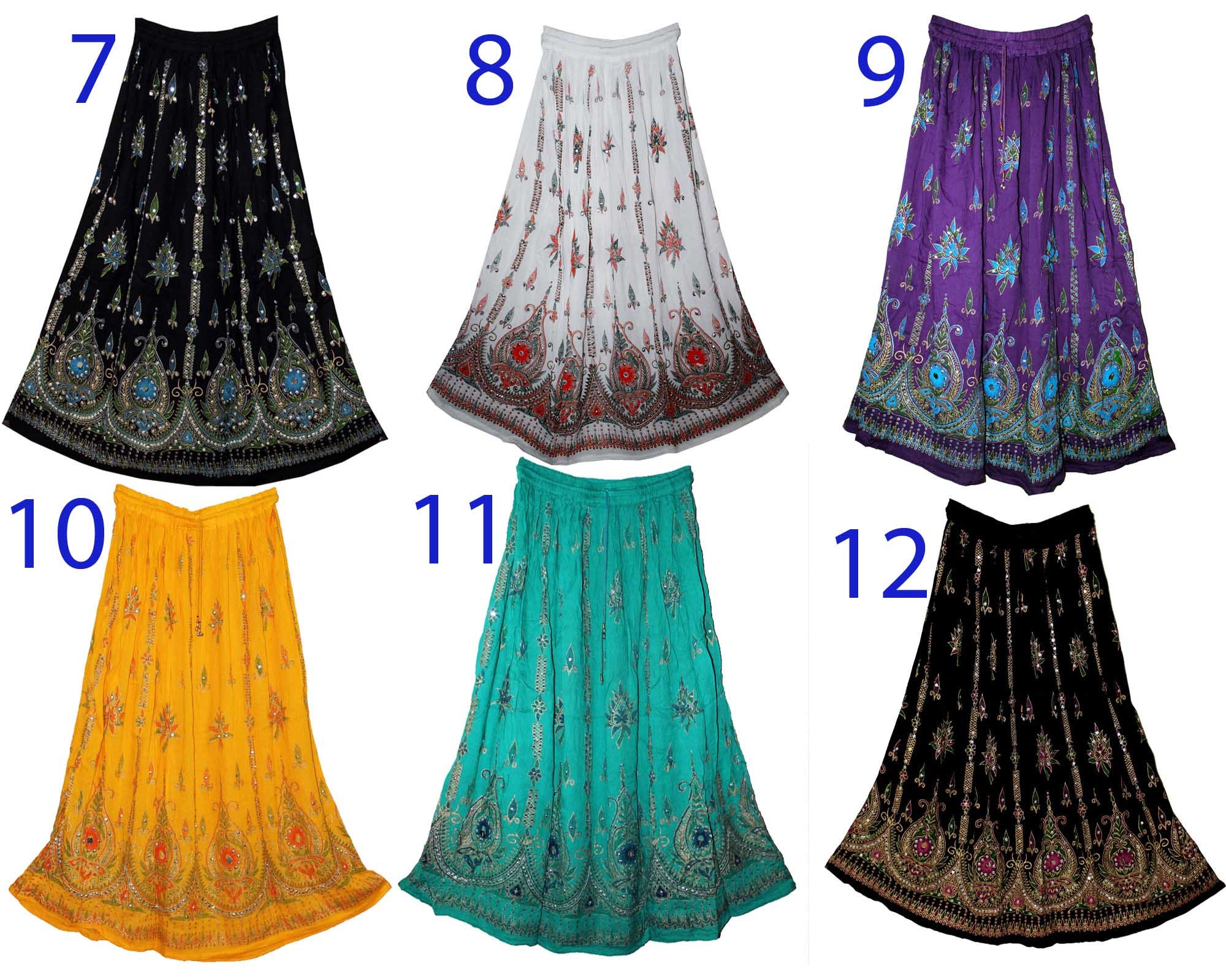 Sequin Maxi Skirt : Indian Ethnic Boho Broomstick Skirt for Women - Etsy