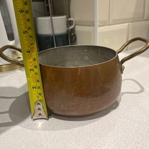 Small Vintage Copper Pot With Brass Handles - Etsy