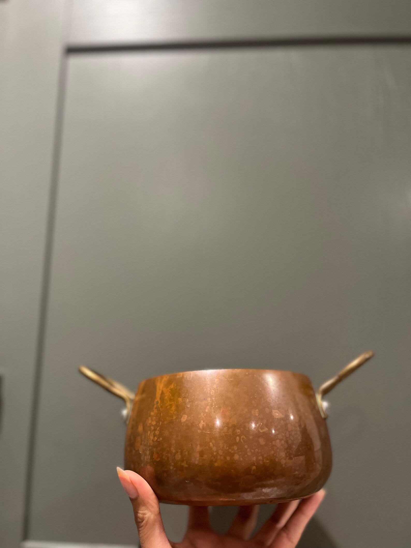 Small Vintage Copper Pot With Brass Handles - Etsy