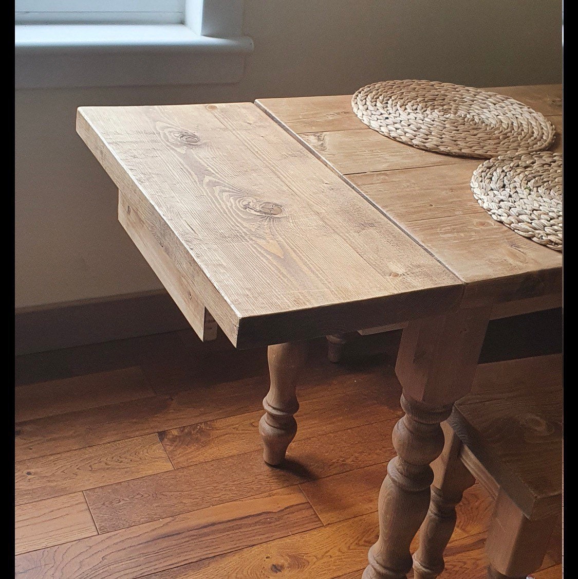 Extending Farmhouse Dining Table - Handmade Dining Table - Rustic ...