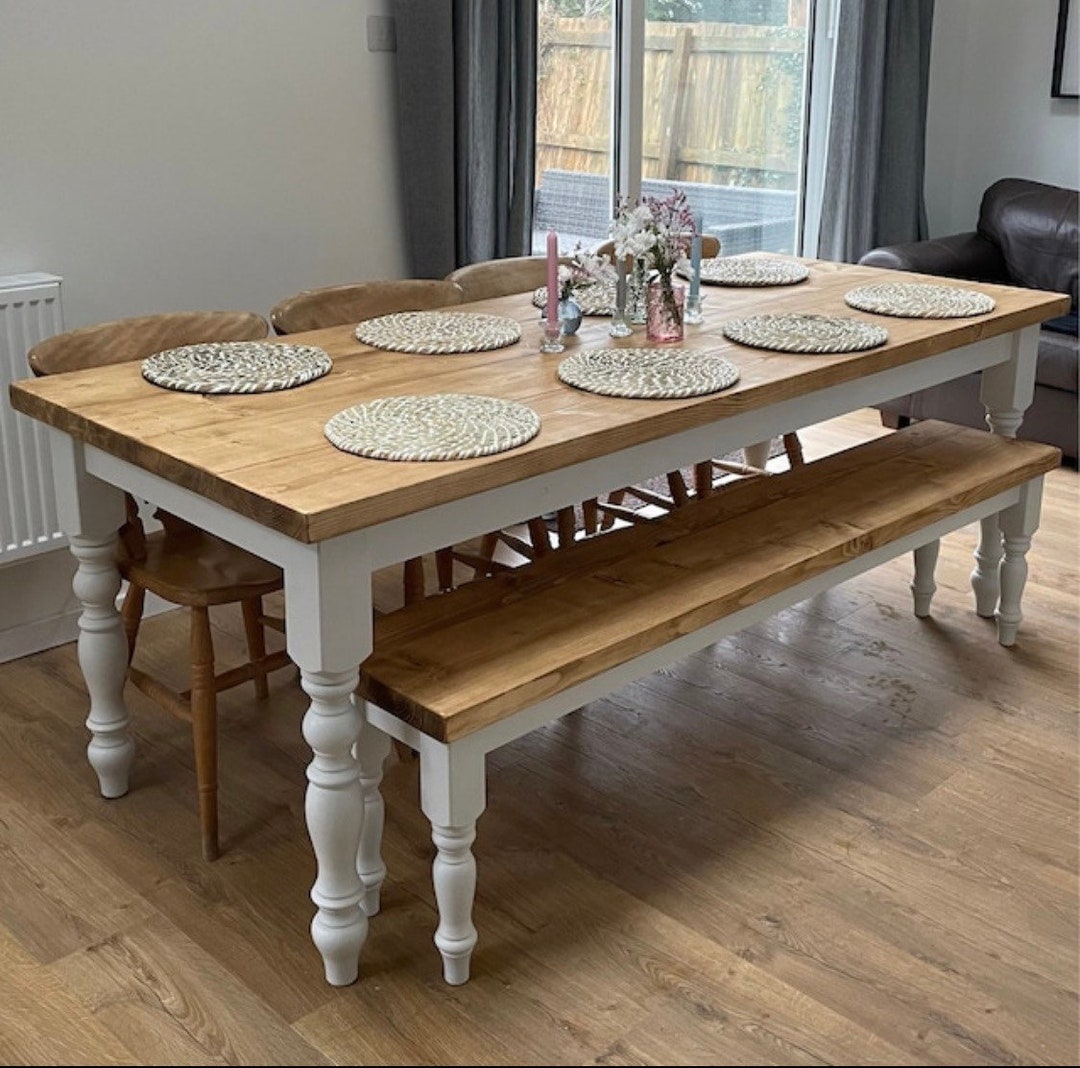 Farmhouse Dining Table - Handmade Dining Table - Rustic Dining Table ...