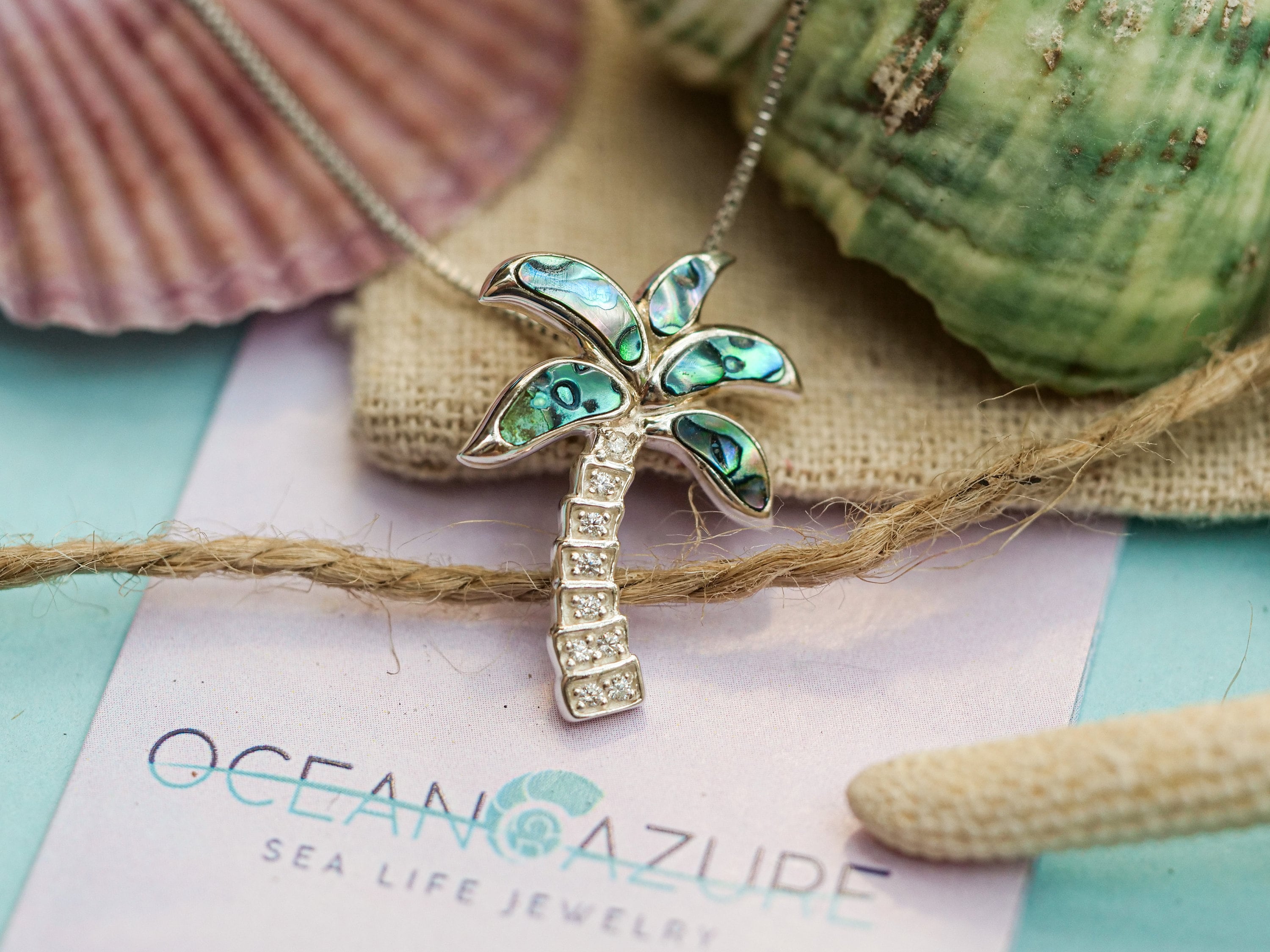 Palm Tree Necklace sterling Silver Palm Tree Necklace With | Etsy