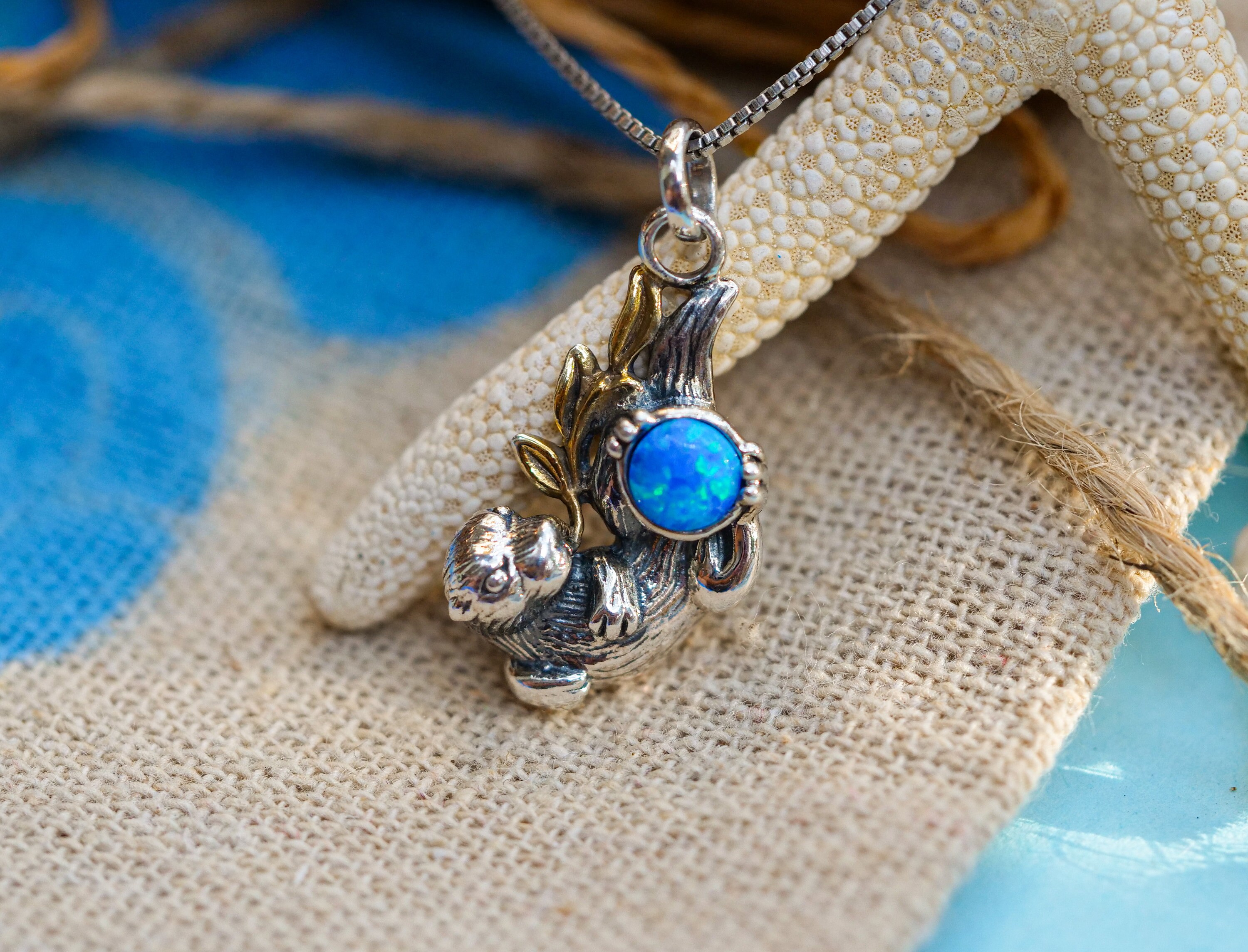 Sea Otter Necklace oxidized Silver Otter With Gold Holding | Etsy