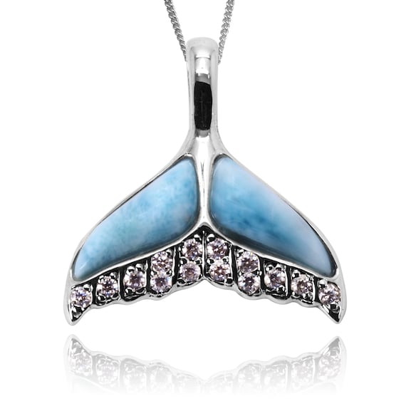 Whale Tail Necklace sterling Silver Whale Tail Pendant With - Etsy
