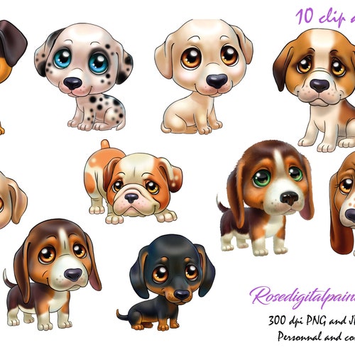 Dog Clipart Puppy Clipart. Dogs Clip Art Puppy Clipart. - Etsy
