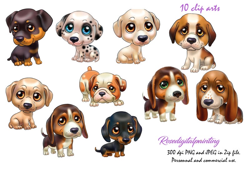 Dog Clipart Puppy Clipart. Dogs Clip Art Puppy Clipart. - Etsy