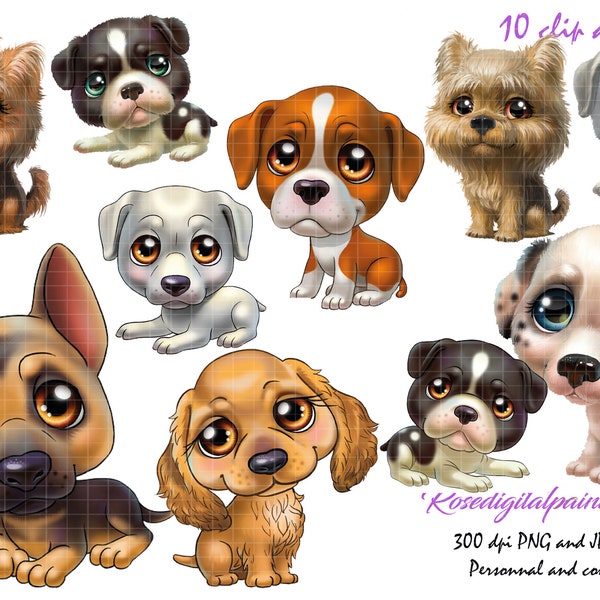 Puppies Clip Art - Etsy