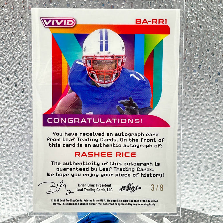 Rashee Rice AUTO 'd 3/8 Leaf Vivid 2023 Kansas City Chiefs, SMU ...