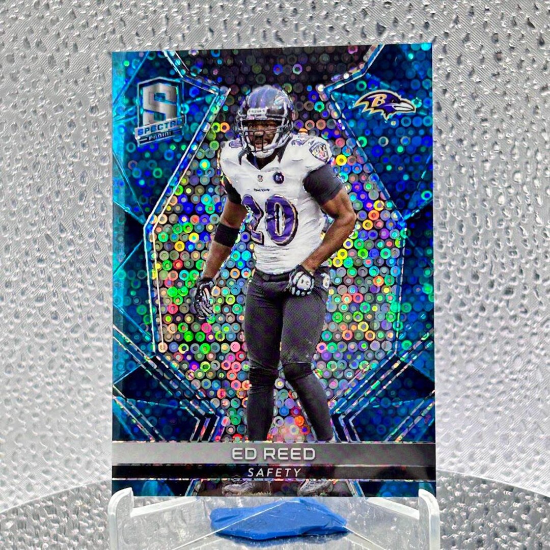 Ed Reed 'd /50 No Huddle Spectra BLUE Disco Prizm 2022 Baltimore Ravens ...