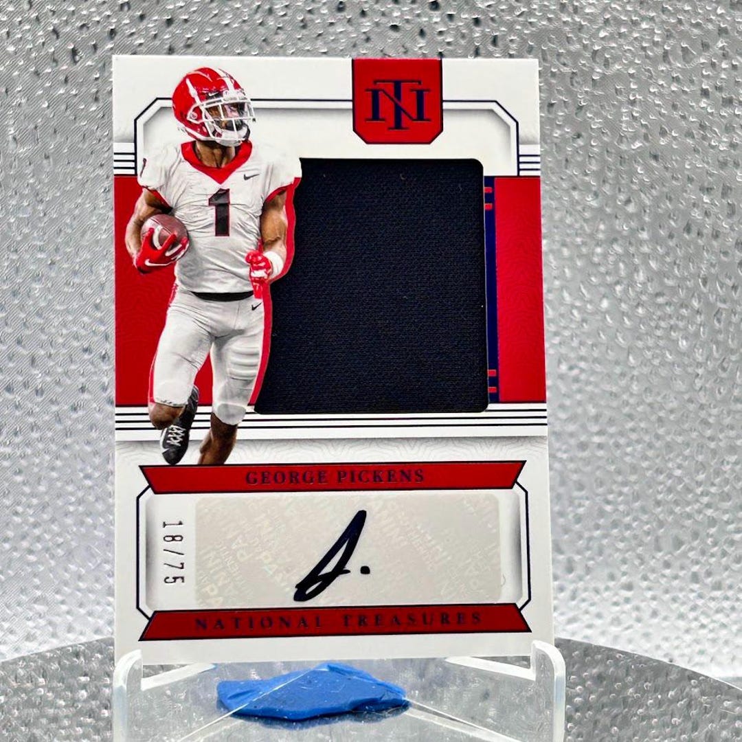 George Pickens AUTO PATCH 'd /75 National Treasures 2024 Pittsburgh ...