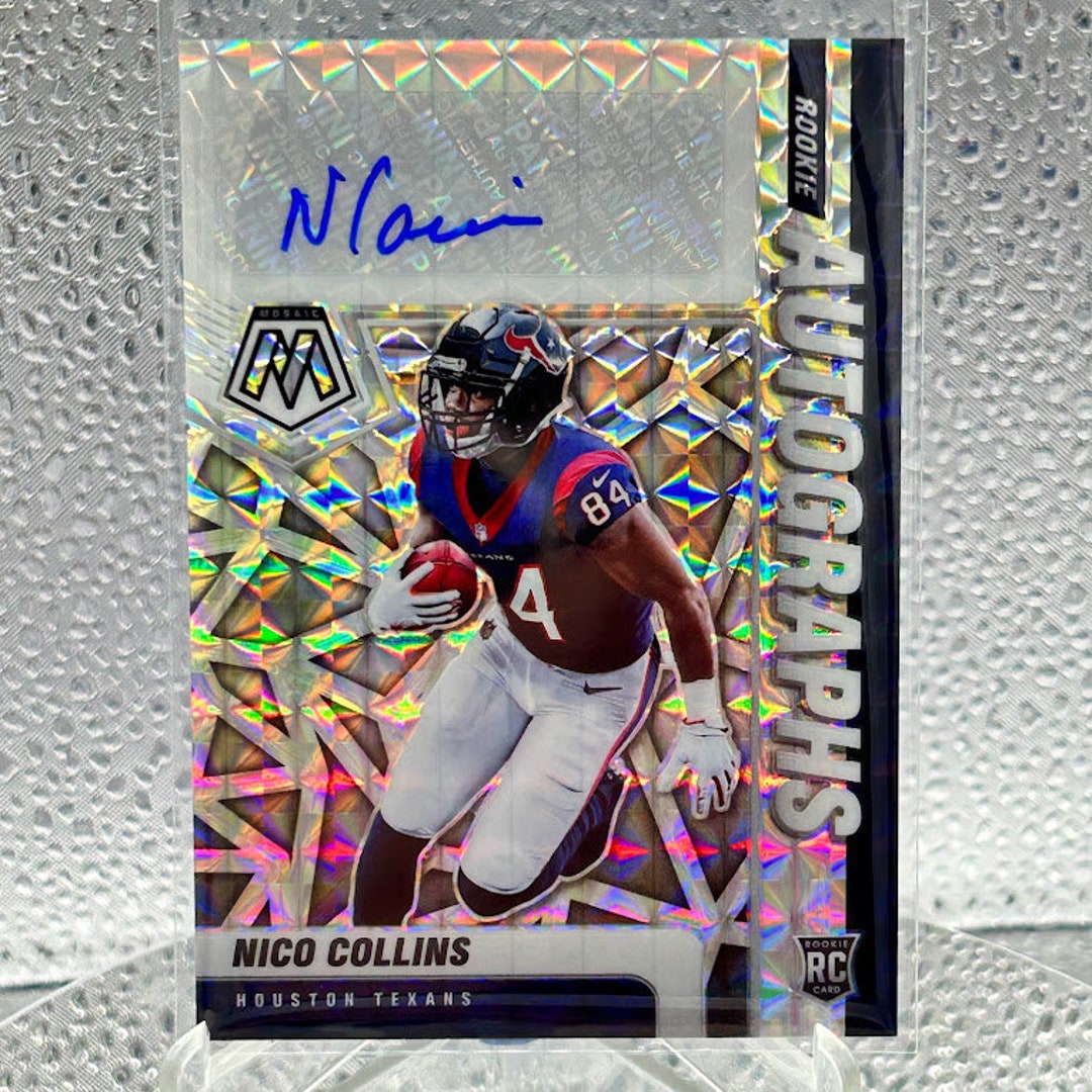 Nico Collins ROOKIE AUTO see Photo 3 Mosaic SILVER Prizm 2021 Houston ...