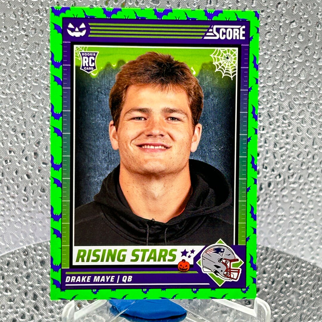 Drake Maye ROOKIE Score 2024 GREEN Bat Parallel New England Patriots ...