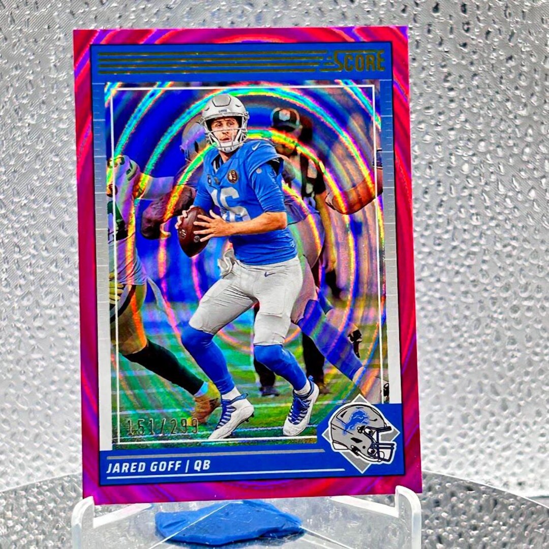 Jared Goff 'd /299 Score PINK Ellipse 2024 Detroit Lions Los Angeles ...
