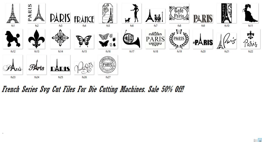 French Series SVG Cut Files for Die Cutting Machines Cricut Silhouette ...