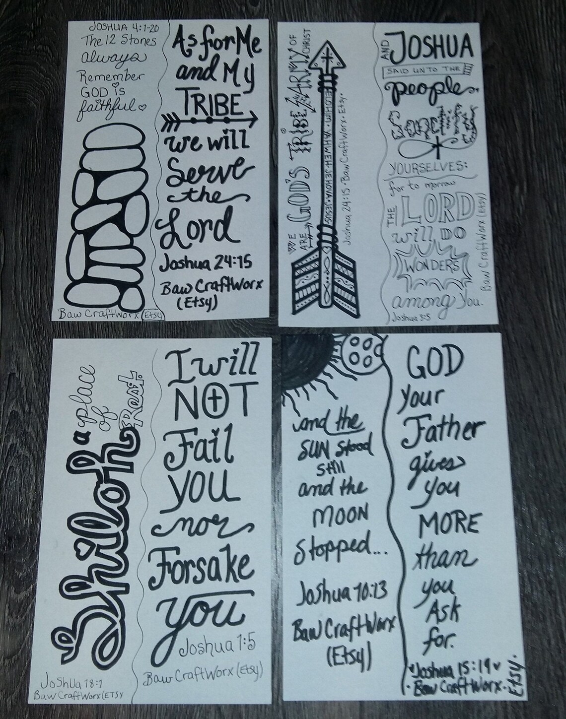 UPDATED Set of 12 Joshua Printable Bible Journal Templates, Margins ...