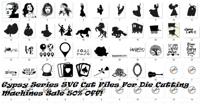 Gypsy Series SVG Cut Files for Die Cutting Machines Cricut Silhouette ...