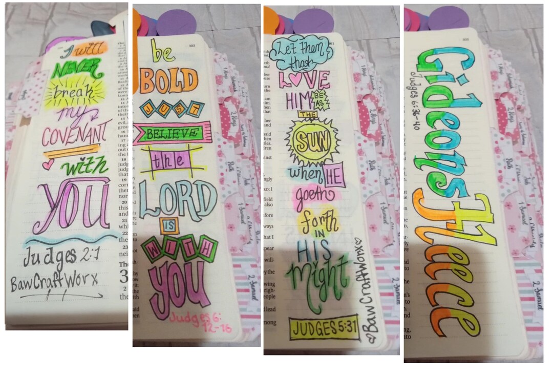 UPDATED Set of 4 Judges Printable Bible Journal Templates, Margins ...