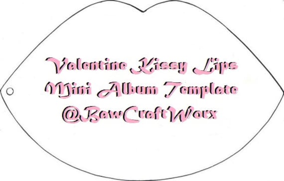 Valentine Kissy Lips Mini Album Template Printable Junk | Etsy