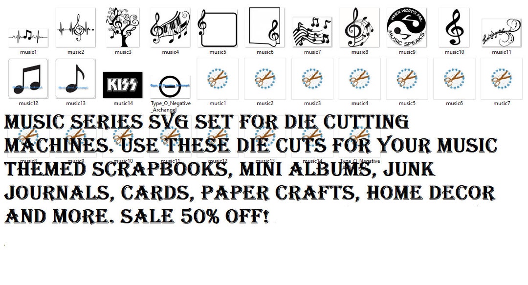 Music Series SVG Cut Files Set for Die Cutting Machines Cricut ...