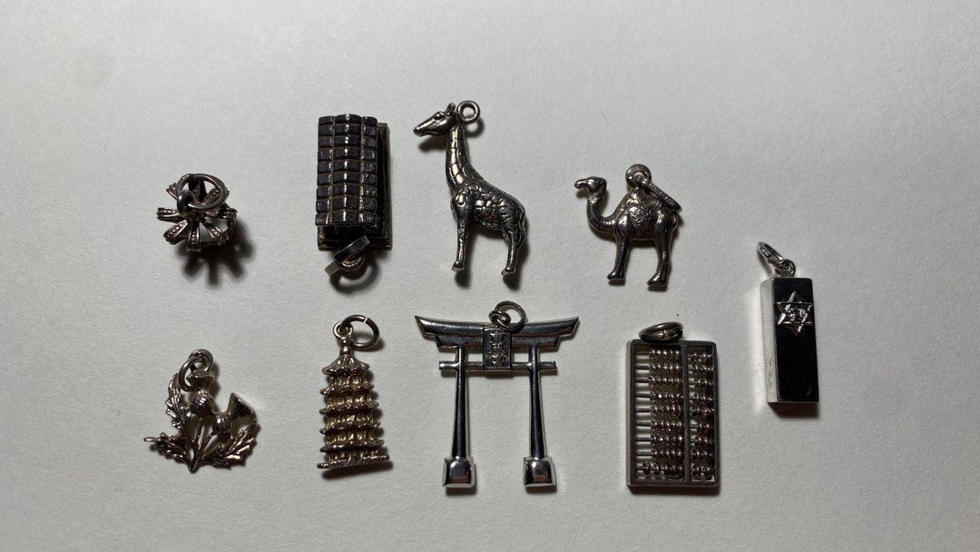 Vintage Travel Charms Italy Africa Greece Scotland England China Japan ...
