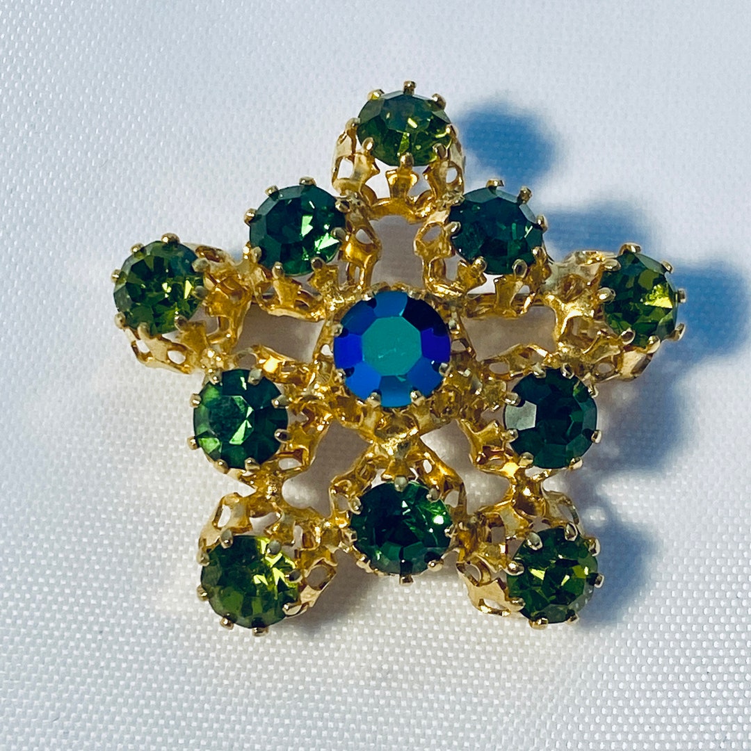 Star Rhinestone Brooch Star Brand Austria - Etsy