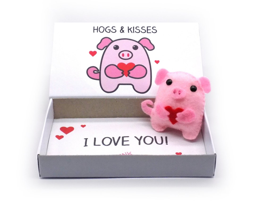 Handmade Valentine's Day Gift - Pig With Love Heart Magnet in a ...