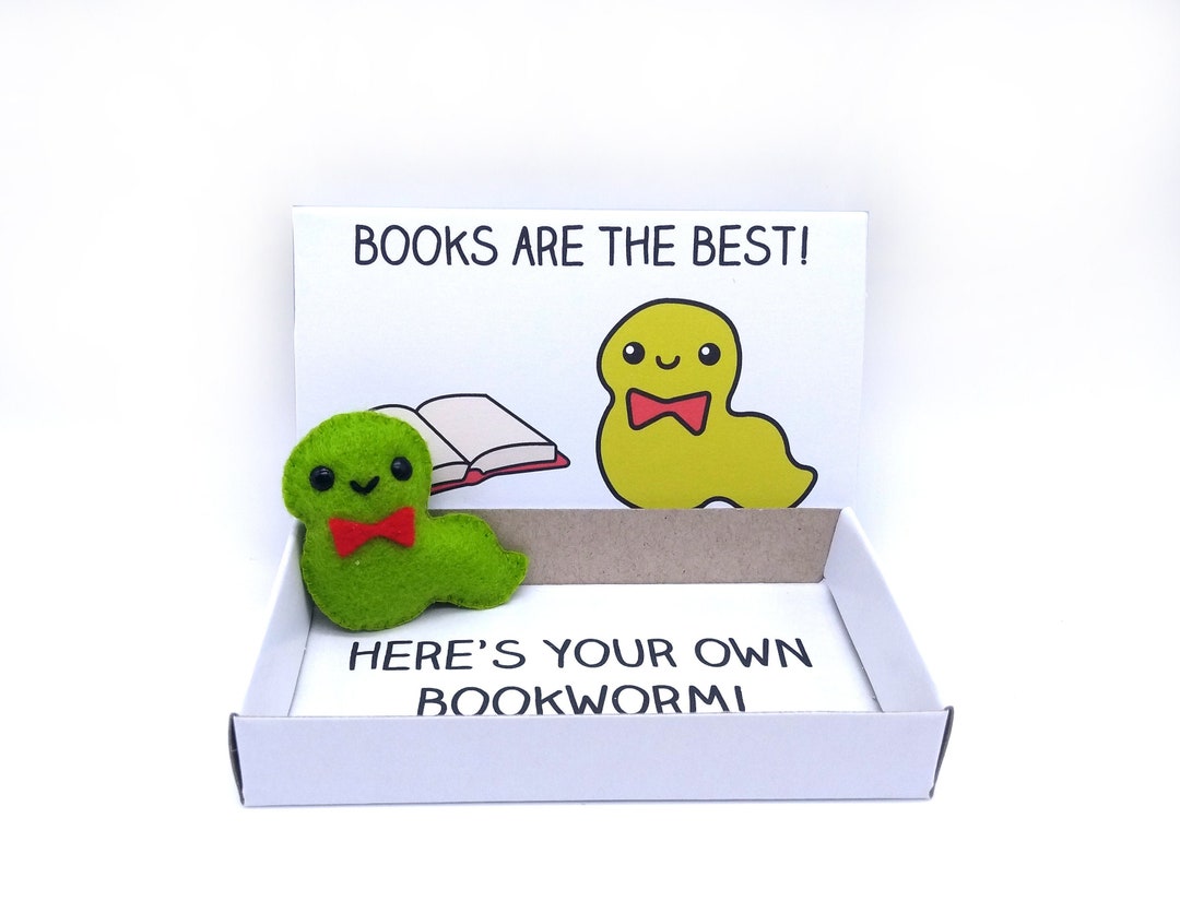 Felt Bookworm Magnet in a Matchbox - 'books Are the Best - Here's Your ...