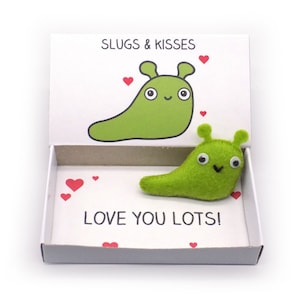 Handmade Anniversary Gift Felt Slug in a Matchbox for Animal Lovers and ...