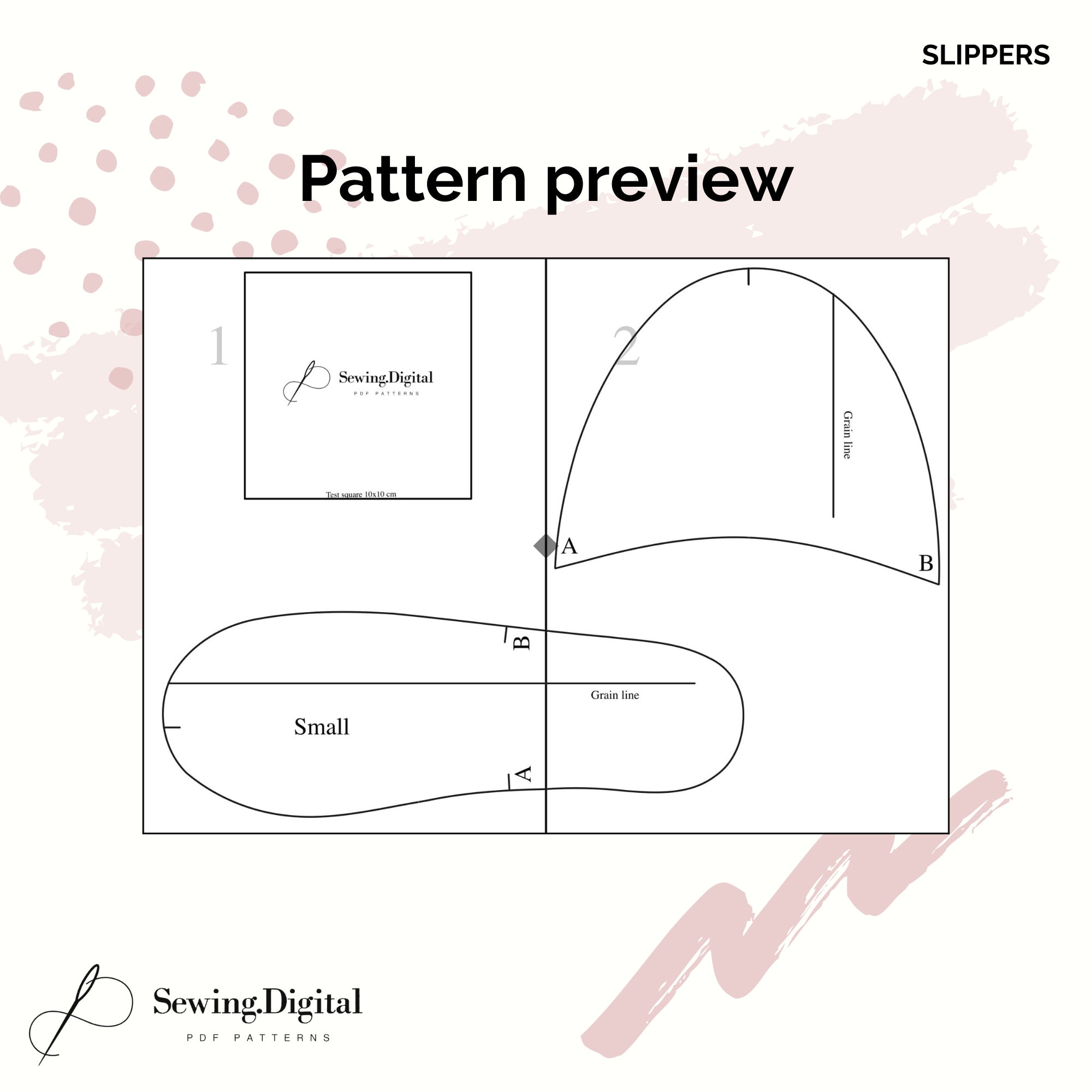 Women Men Slippers PDF Sewing Pattern, Digital A4/US Letter Printable ...