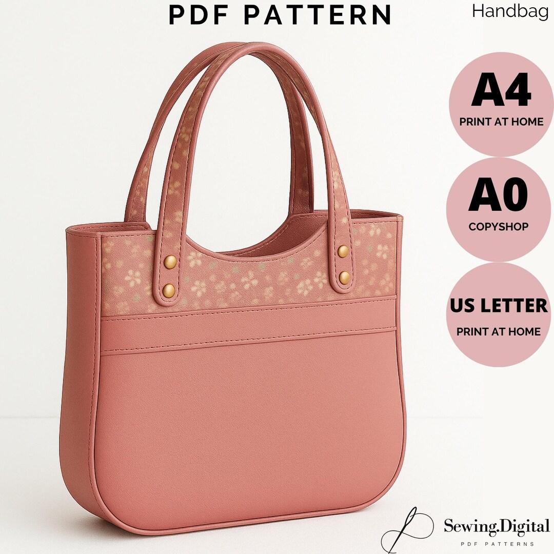 Curved Handbag Sewing Pattern, Stylish Everyday Bag DIY - Etsy