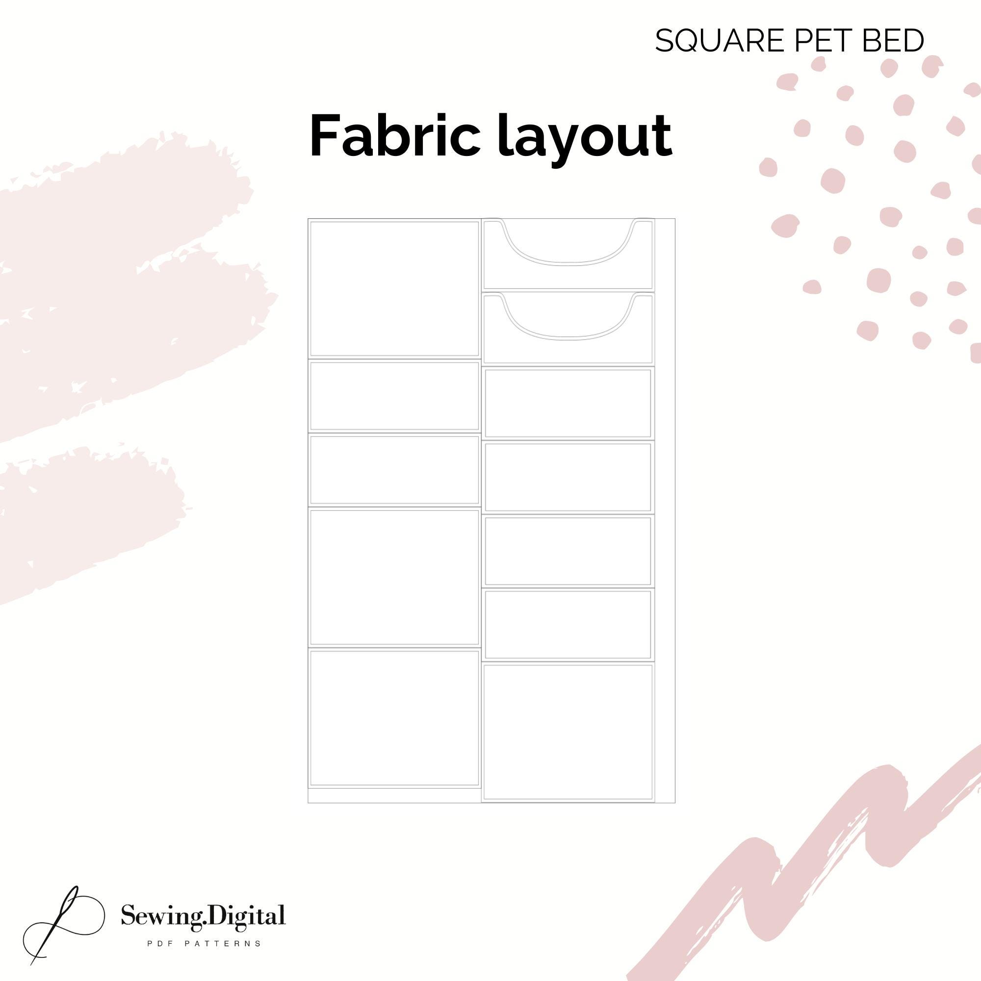 Square Pet Bed Sewing Pattern | DIY Dog & Cat Bed Template (PDF) - Etsy