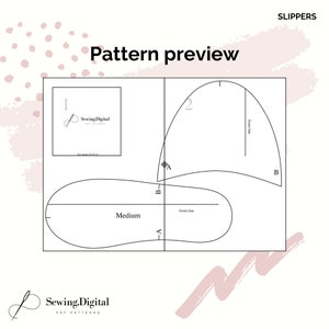 Women Men Slippers PDF Sewing Pattern, Digital A4/US Letter Printable ...