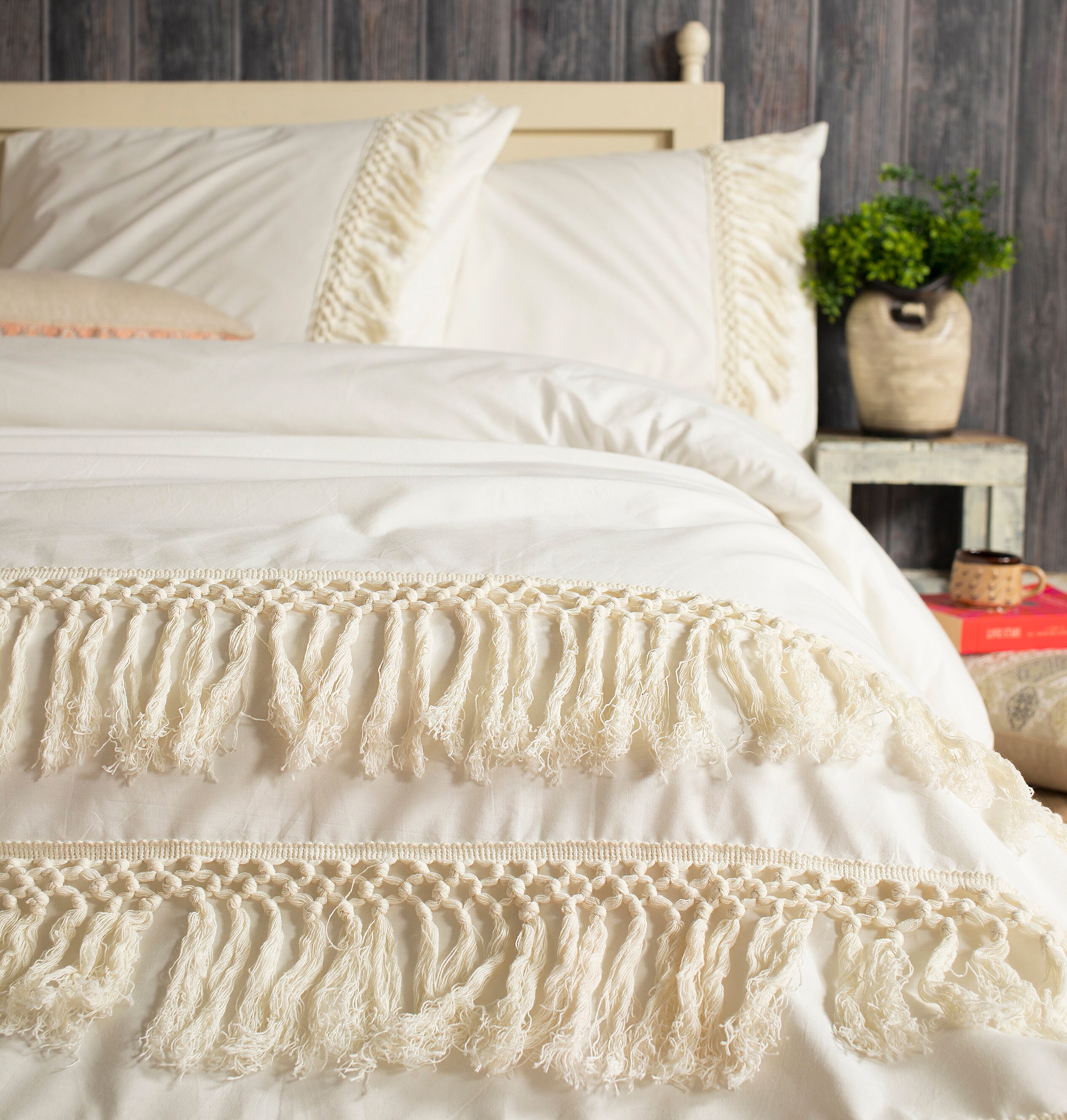 Cotton Fringes Tassels Duvet Cover Boho Bedding 100% Cotton | Etsy