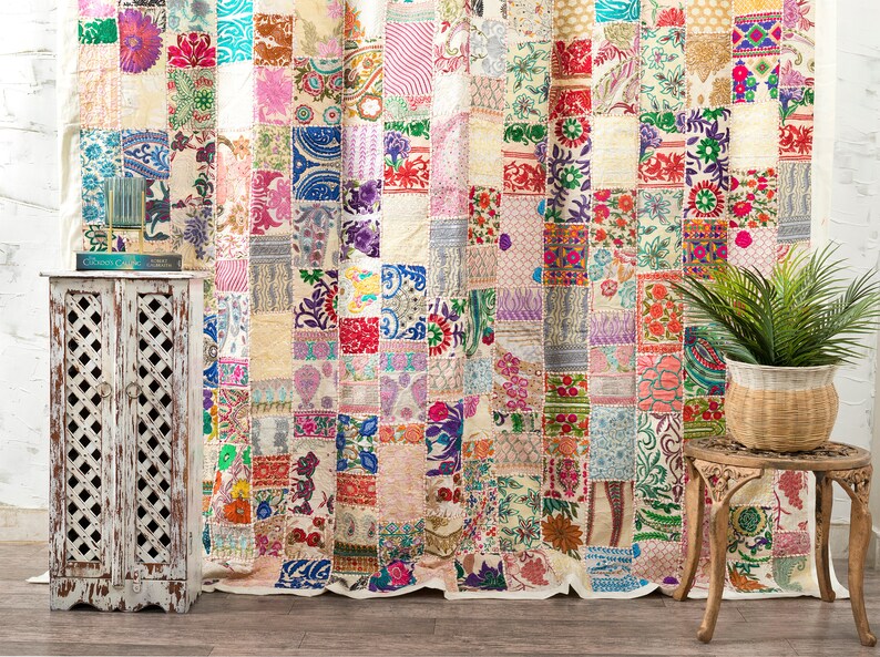 White Large Patchwork Wall Hanging Tapestry Indian Vintage | Etsy