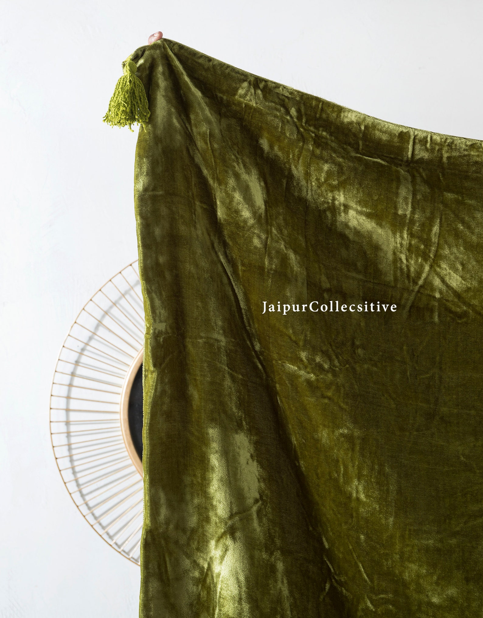 Luxury Crushed Green Velvet Throw Blanket With Tassels Soft - Etsy