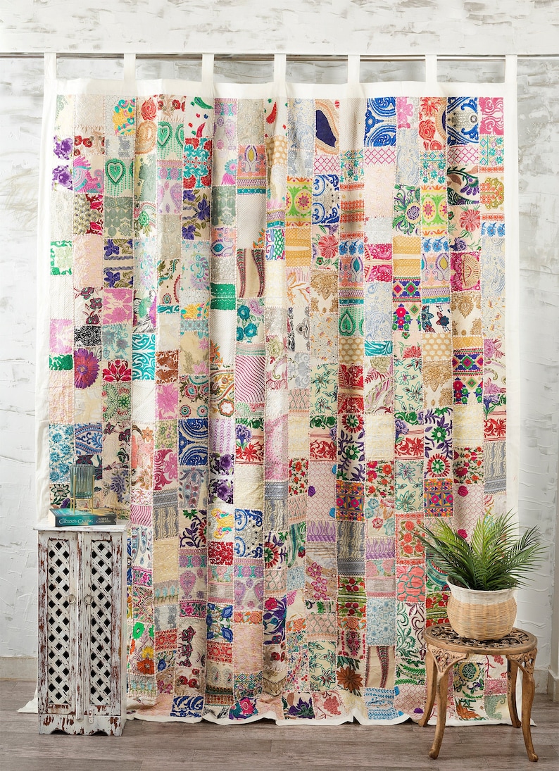 White Large Patchwork Wall Hanging Tapestry Indian Vintage - Etsy